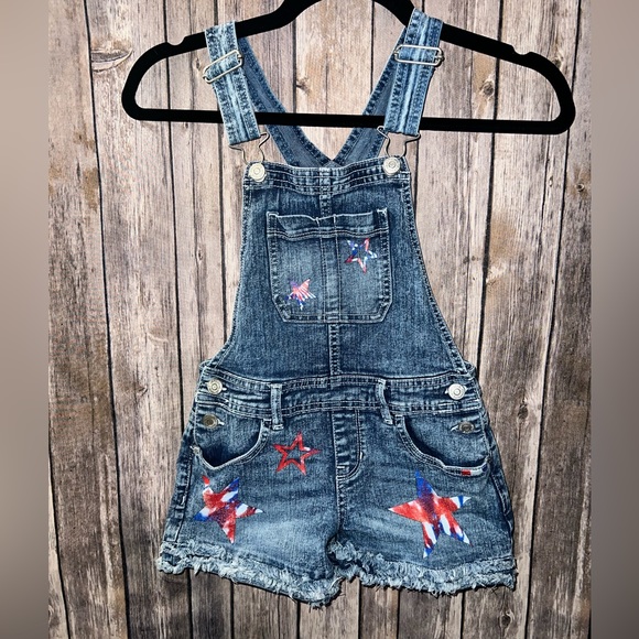Jordache | Bottoms | Jordache Red White And Blue Denim Star Overalls ...